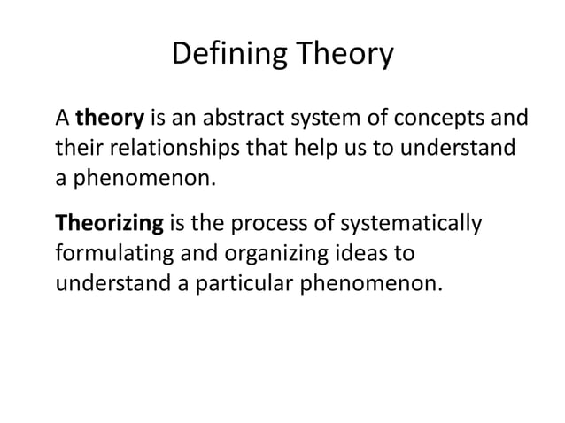 Theory and research | PPT