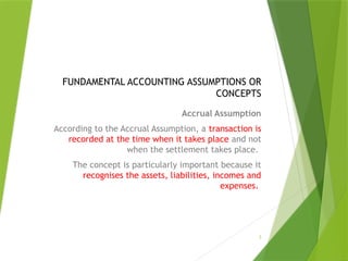 Accounting Principles, Assumptions, Conventions | PPTX