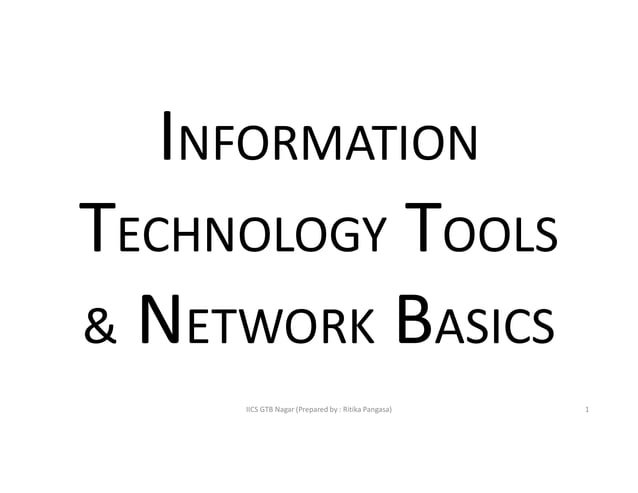 basic of computer and information technology tools & network basics | PPT