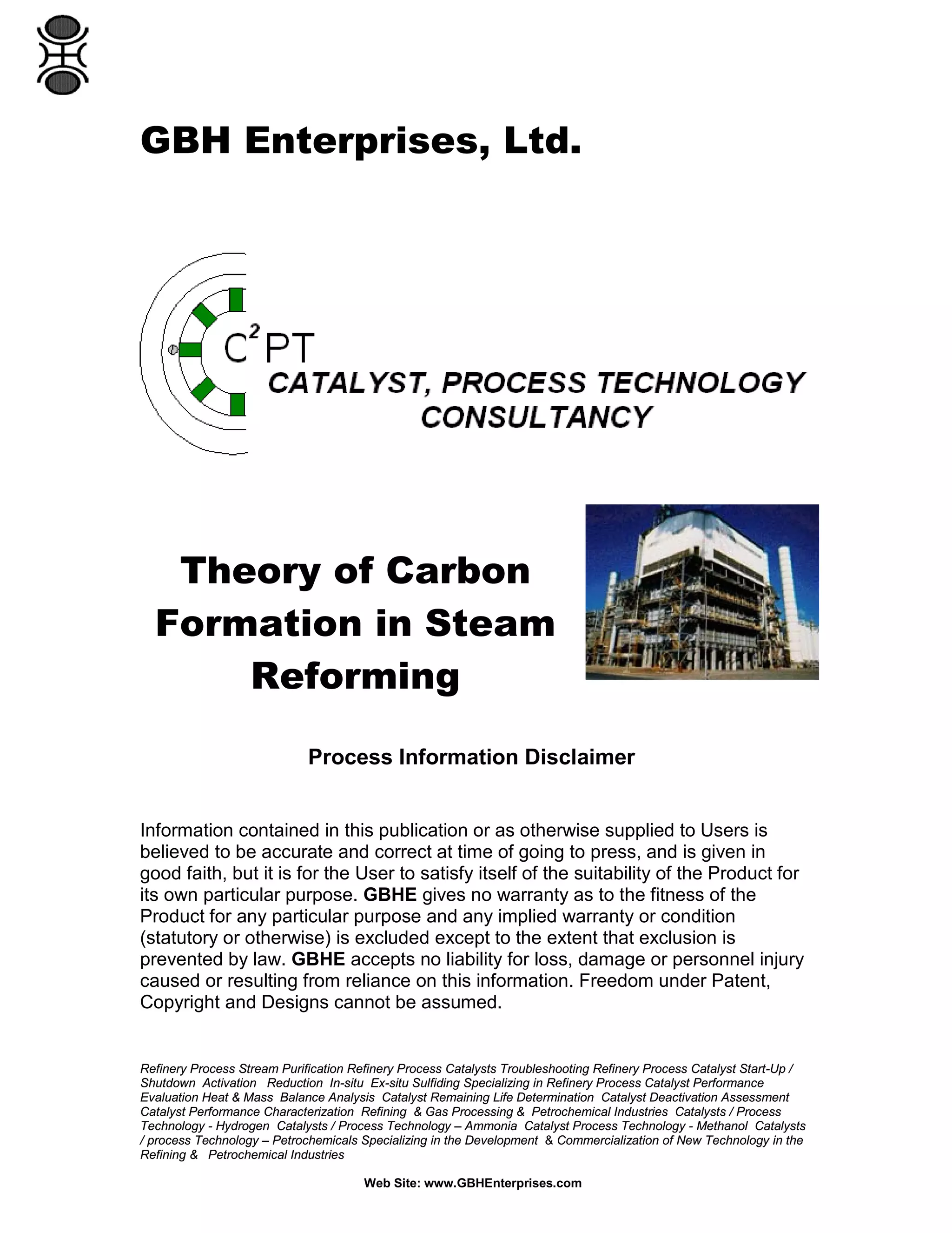 Theory of Carbon Formation in Steam Reforming | PDF