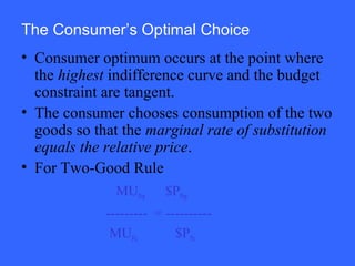 Theory consumer choice | PPT