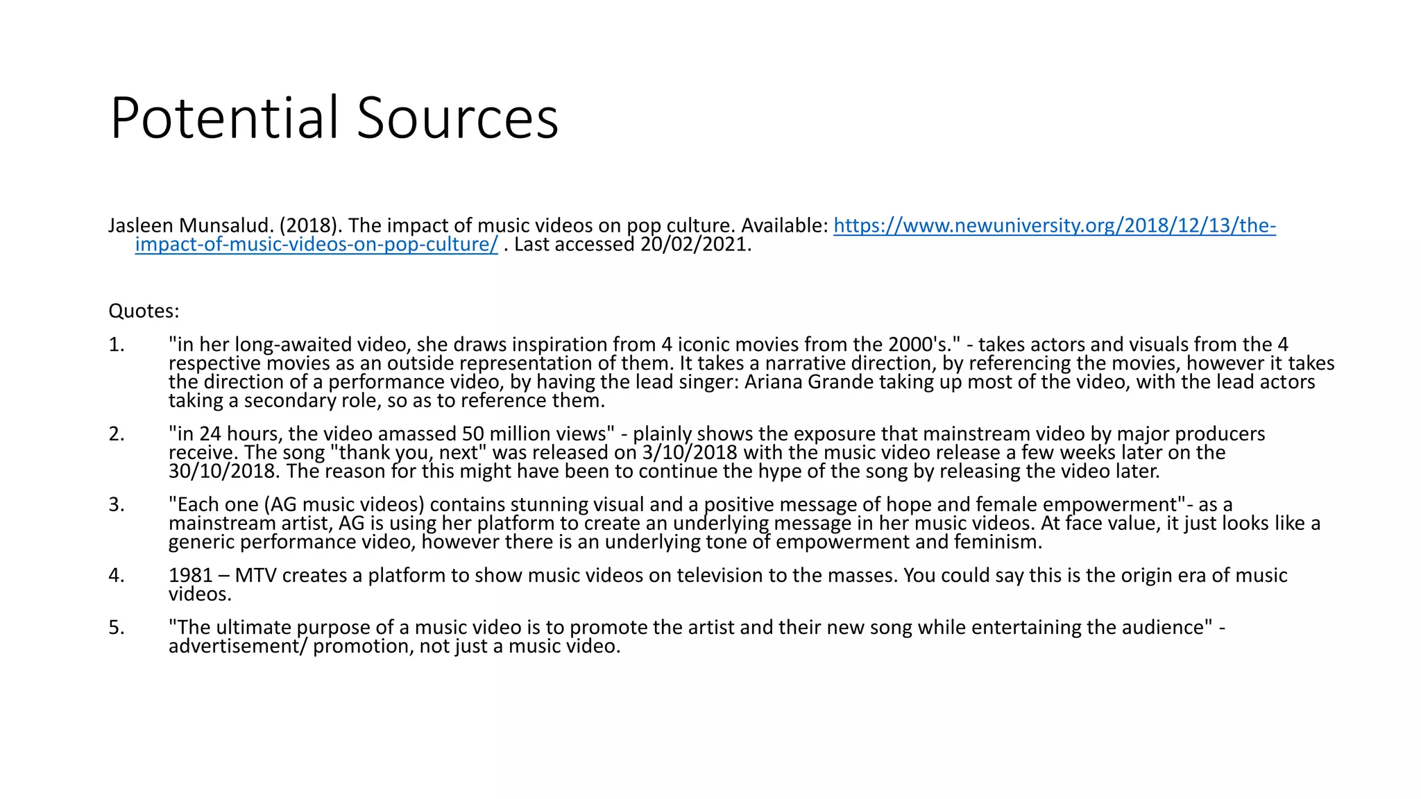 Theory essay, potential sources | PPT