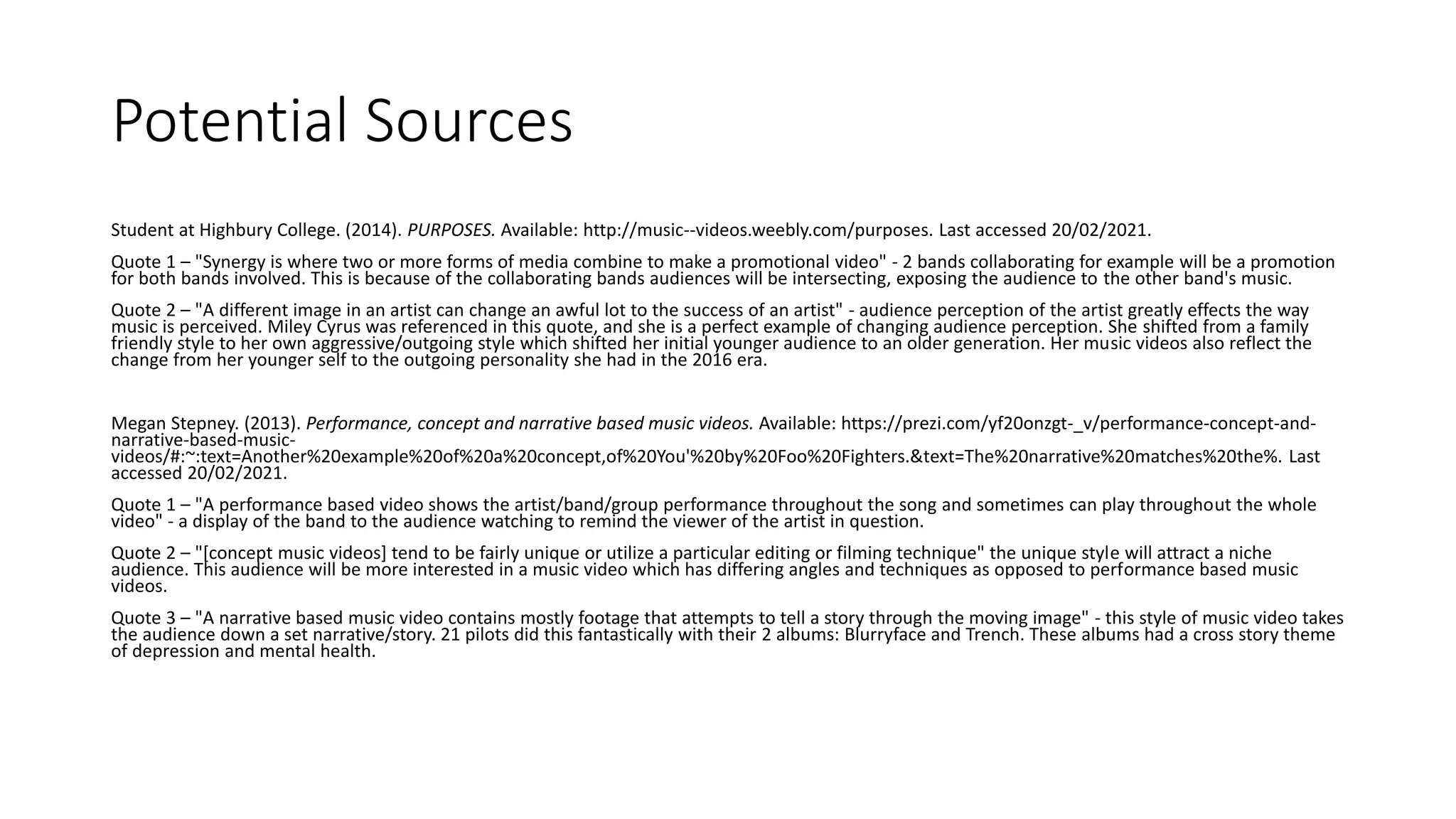 Theory essay, potential sources | PPT