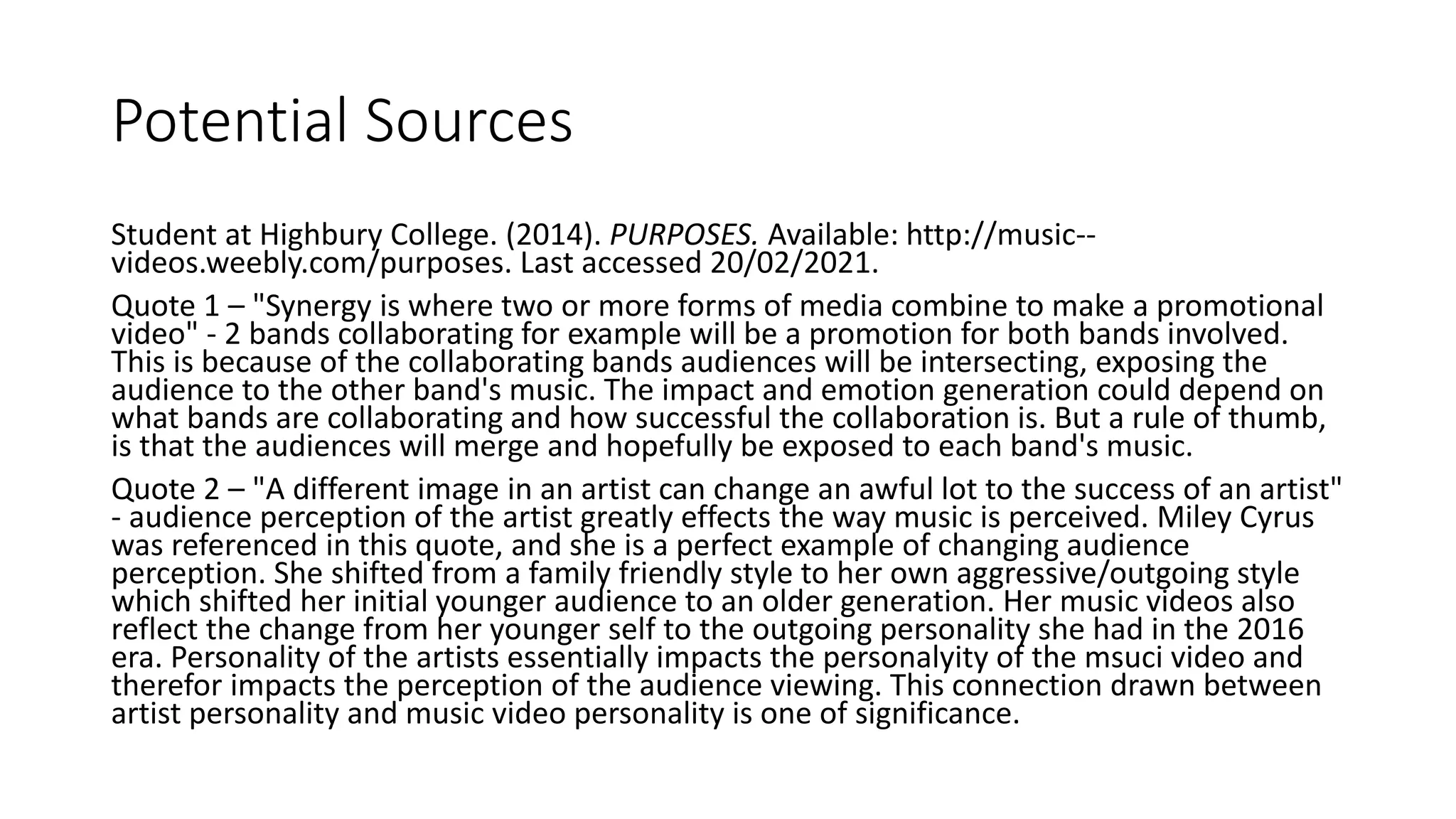 Theory essay, potential sources | PPT