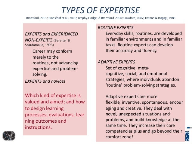 Expertise in work life and education