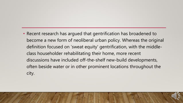 GENTRIFICATION AND URBAN RENEWAL | PPTX | Housing Market | Economy