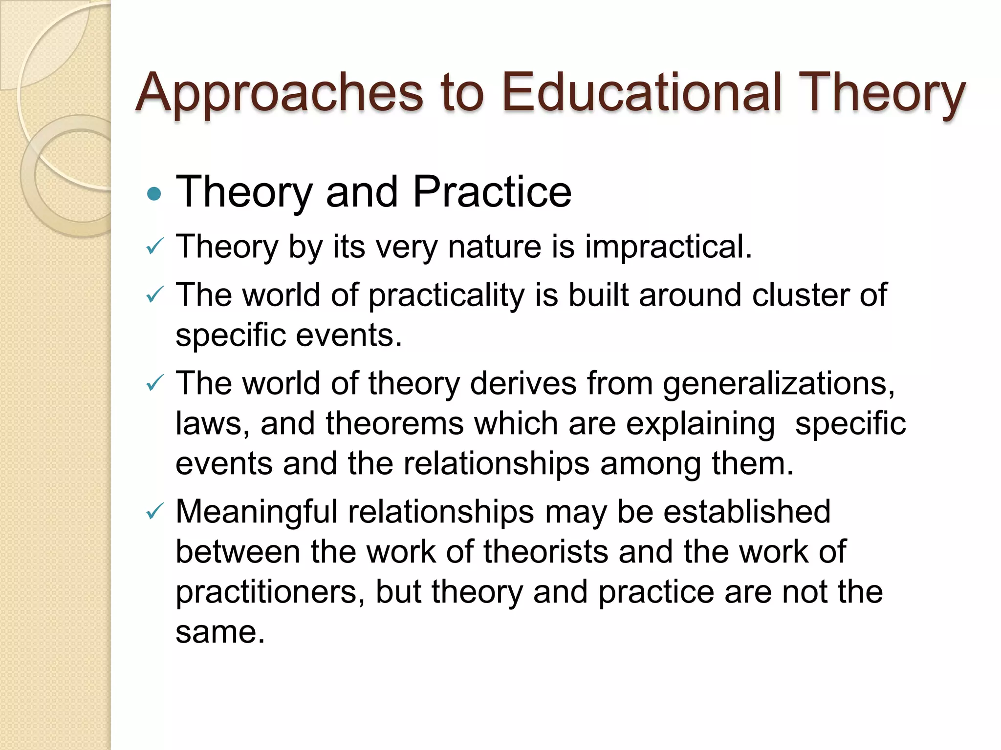 Theory in Education | PPTX