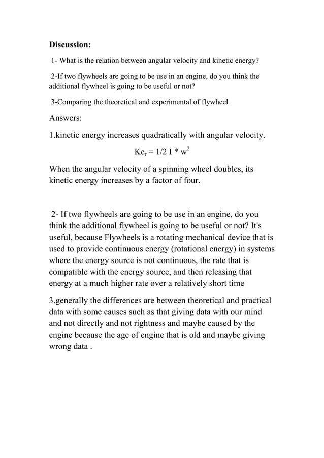 Theory lab flywheel | PDF | Physics | Science