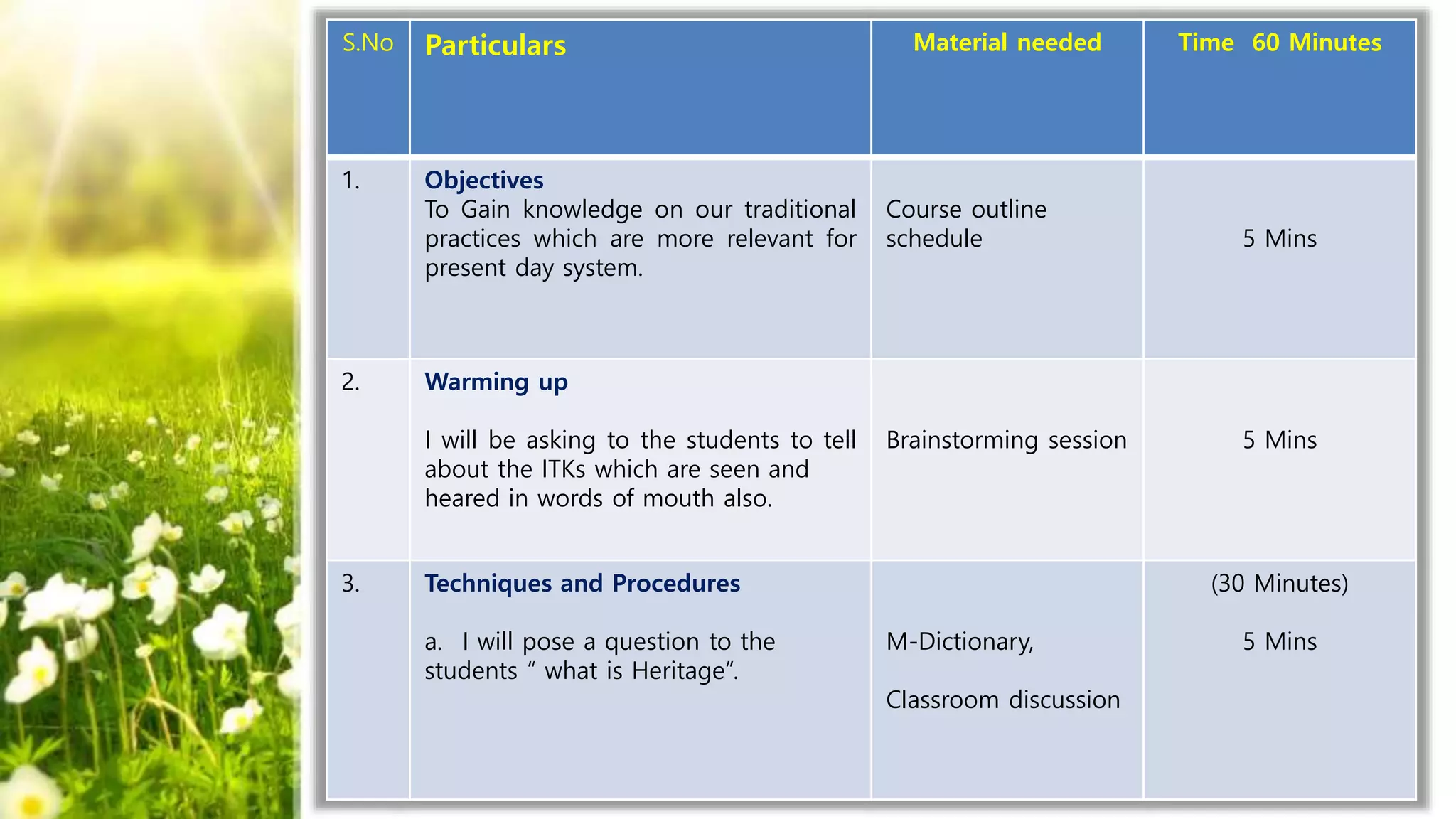 Theory lesson plan-Model | PPTX