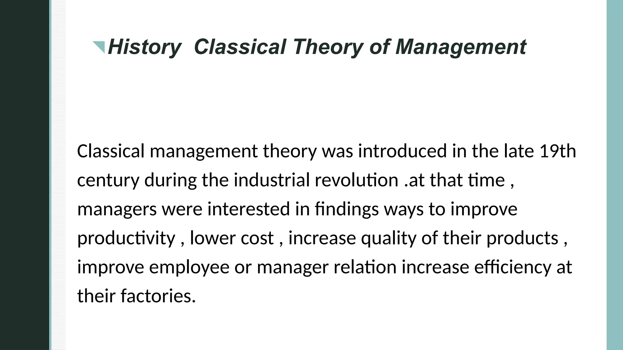 classical theory of management presentation | PPTX