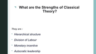 classical theory of management presentation | PPTX