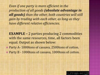 Theory of absolute and comparative advantage | PPTX