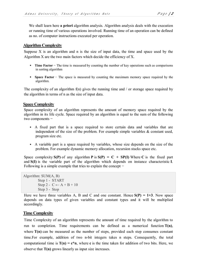 Theory of algorithms final | PDF