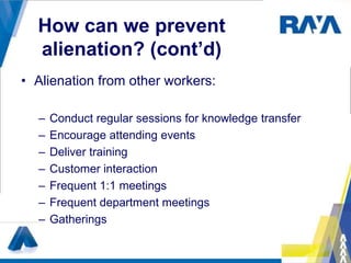 Theory of alienation in the software industry | PPT