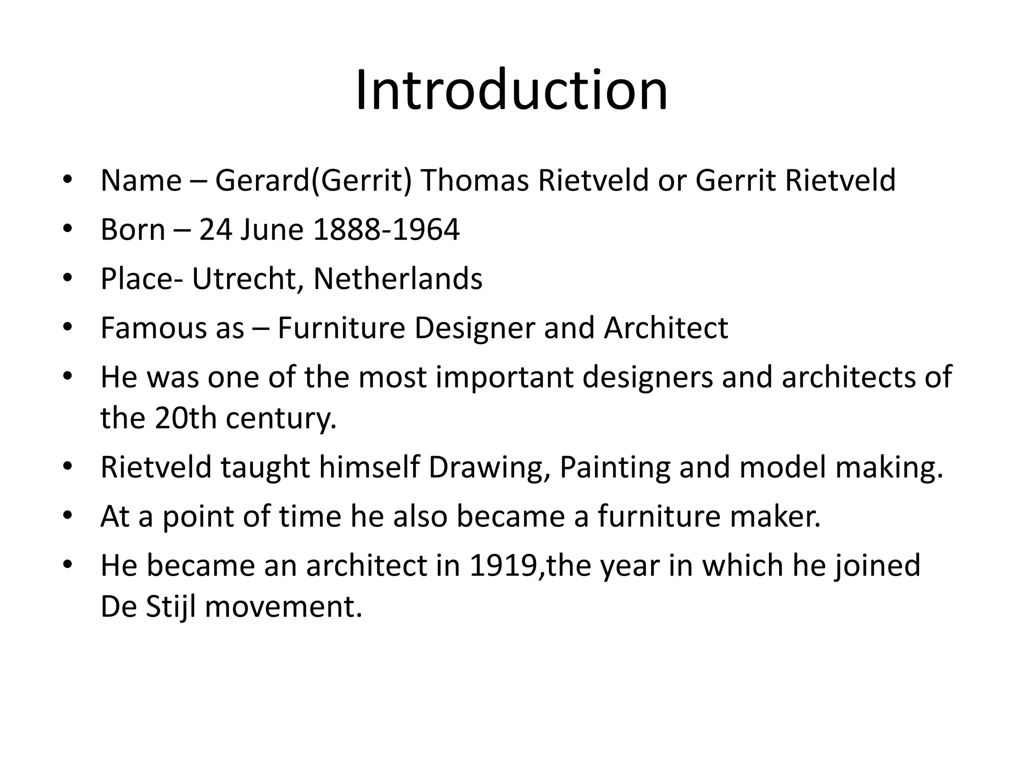 Theory of Architecture-Gerrit Rietveld | PPTX