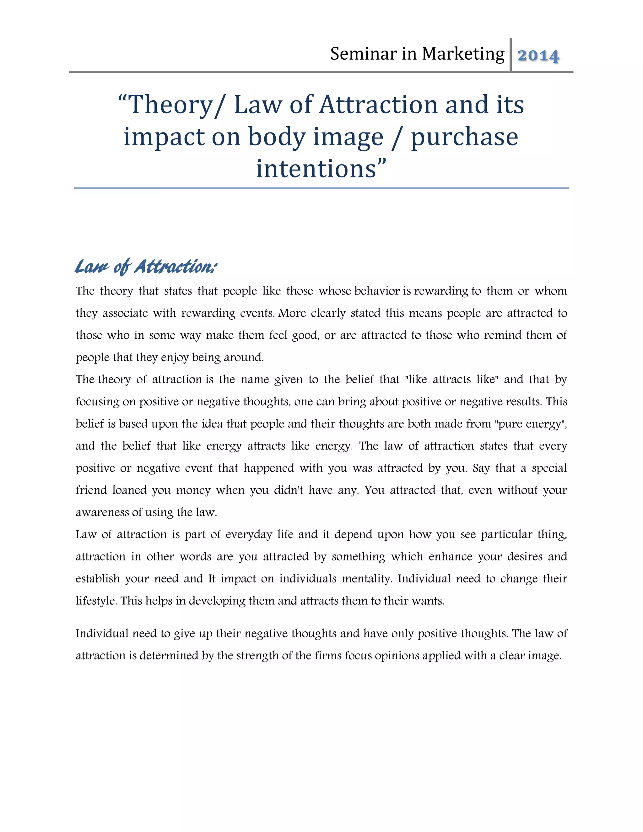 Theory of attraction | PDF