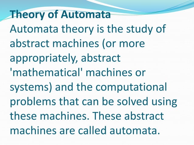 Theory of automata | PPTX