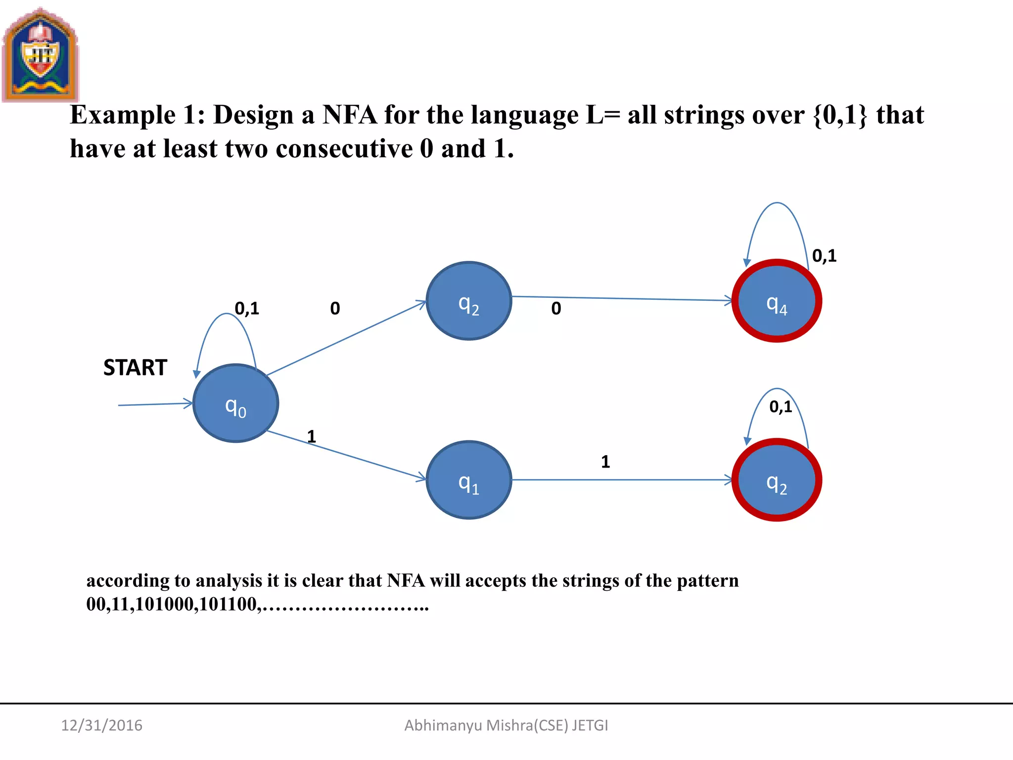 Theory of Automata and formal languages unit 1 | PPTX