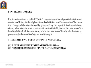 Theory of Automata and formal languages unit 1 | PPTX