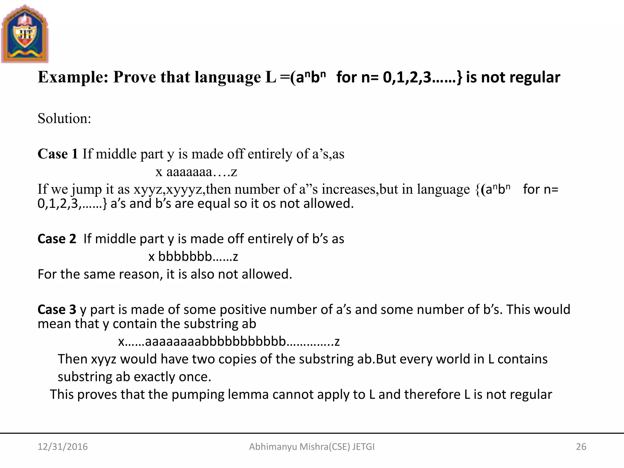 Theory of Automata and formal languages unit 2 | PPTX