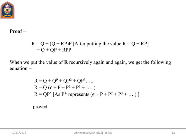 Theory of Automata and formal languages unit 2 | PPTX | Programming Languages | Computing