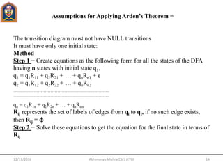 Theory of Automata and formal languages unit 2 | PPTX | Programming Languages | Computing