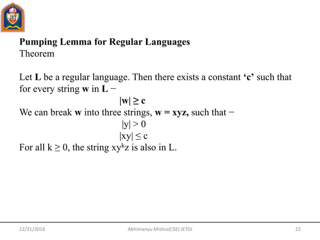 Theory of Automata and formal languages unit 2 | PPTX | Programming ...
