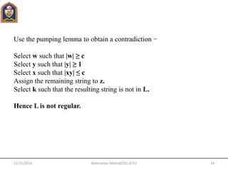 Theory of Automata and formal languages unit 2 | PPTX