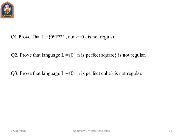 Theory of Automata and formal languages unit 2 | PPTX | Programming ...