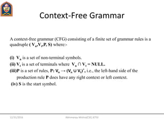 Theory of Automata and formal languages Unit 3 | PPTX