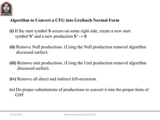 Theory of Automata and formal languages Unit 3 | PPTX