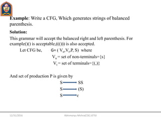 Theory of Automata and formal languages Unit 3 | PPTX