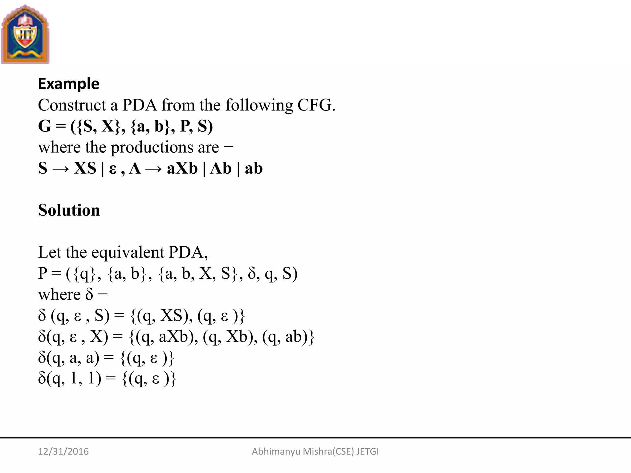 Theory Of Automata And Formal Languages Unit 4 Pptx Programming Languages Computing