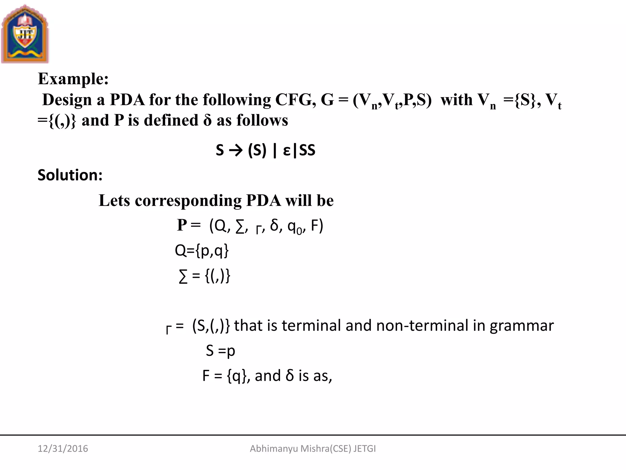 Theory Of Automata And Formal Languages Unit 4 Pptx Programming Languages Computing