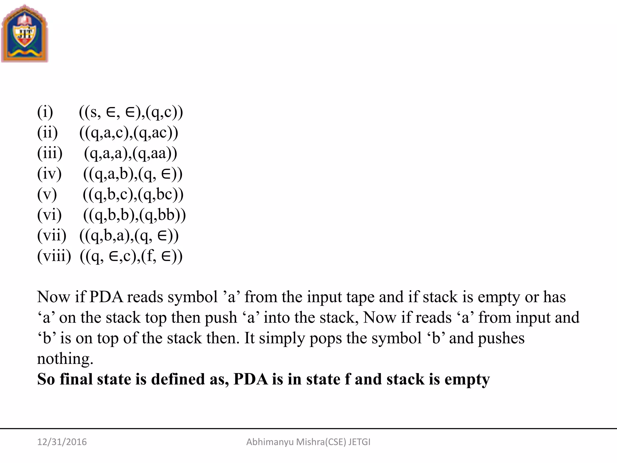 Theory Of Automata And Formal Languages Unit 4 Pptx Programming Languages Computing