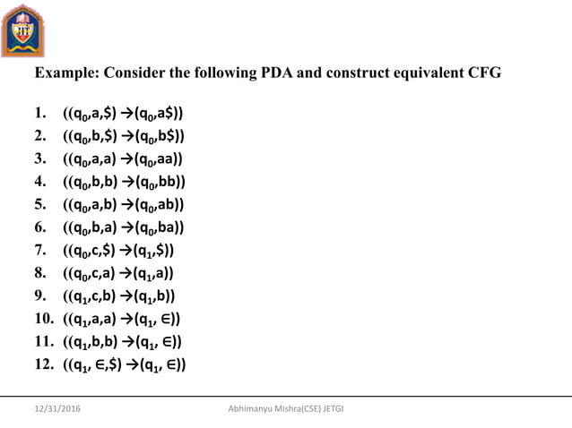 Theory Of Automata And Formal Languages Unit 4 Pptx Programming Languages Computing
