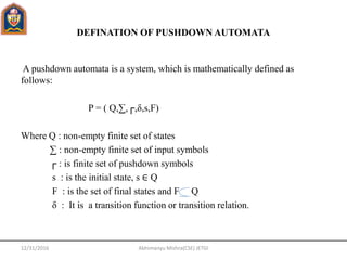 Theory of automata and formal languages Unit 4 | PPTX