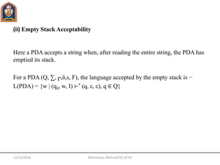 Theory of automata and formal languages Unit 4 | PPTX