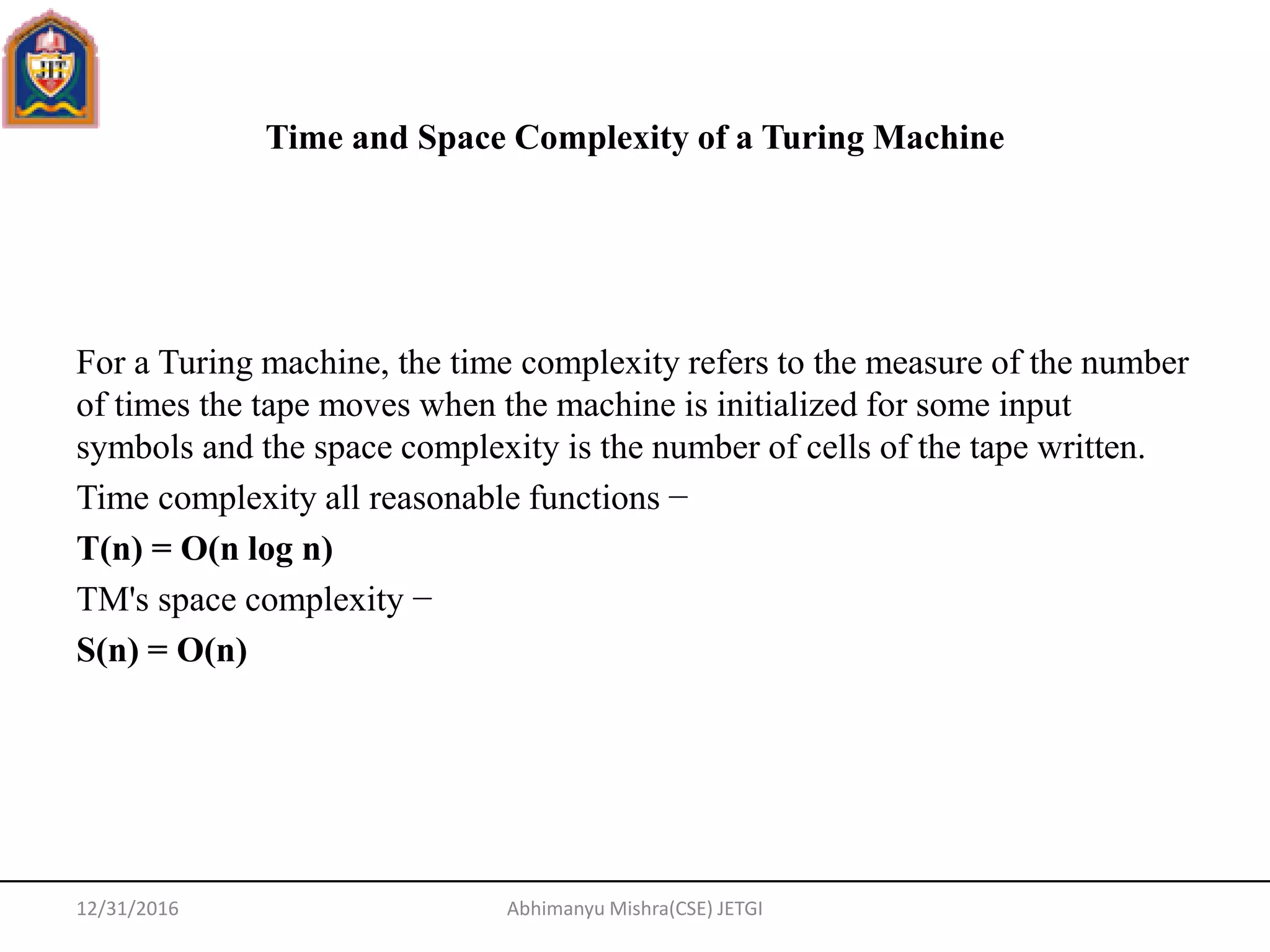 Theory Of Automata And Formal Languages Unit 5 Pptx Programming Languages Computing