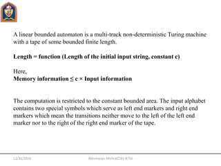 Theory of Automata and formal languages Unit 5 | PPTX | Programming Languages | Computing