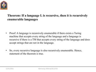 Theory of Automata and formal languages Unit 5 | PPTX