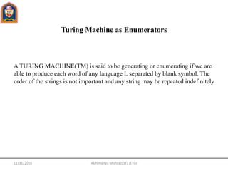 Theory of Automata and formal languages Unit 5 | PPTX