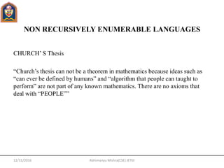 Theory of Automata and formal languages Unit 5 | PPTX