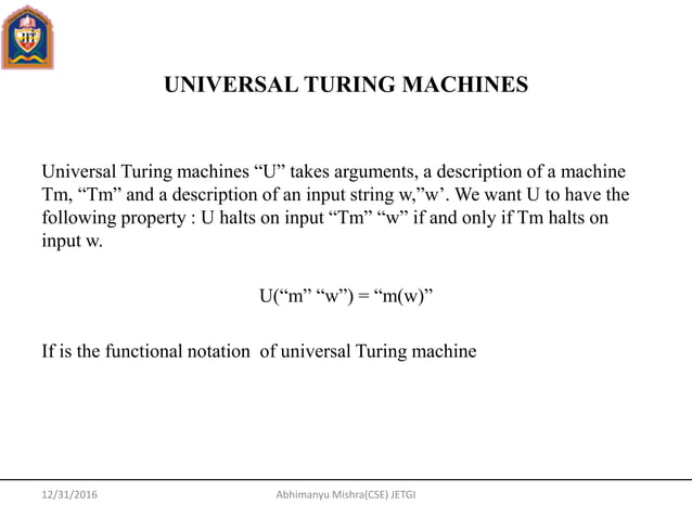 Theory Of Automata And Formal Languages Unit 5 Pptx Programming Languages Computing