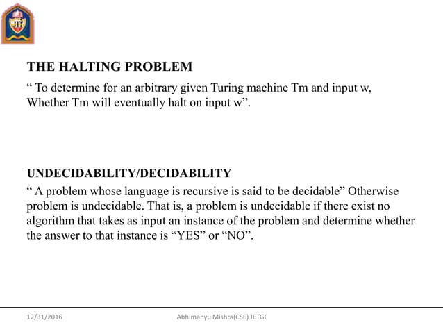 Theory Of Automata And Formal Languages Unit 5 Pptx Programming Languages Computing