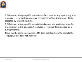 Theory of Automata and formal languages Unit 5 | PPTX
