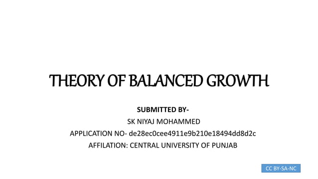 Theory of balanced growth | PPTX