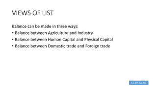 Theory of balanced growth | PPTX