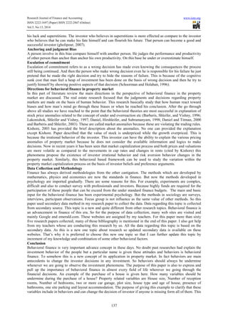 Theory of behavioral finance and its application to property market | PDF