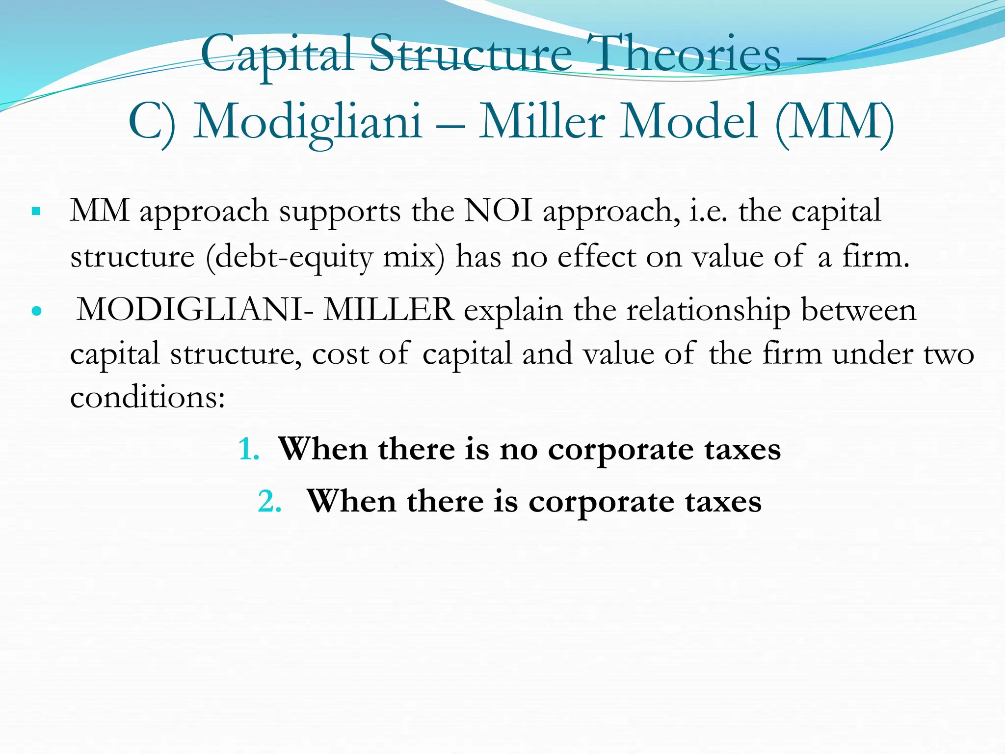 Theory of Capital Structure Financial management pptx | PPT